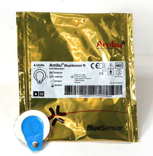 Blue Sensor SPMD 38mm Foam ECG Electrodes, 4 Electrode Pack 125 Packs/Box